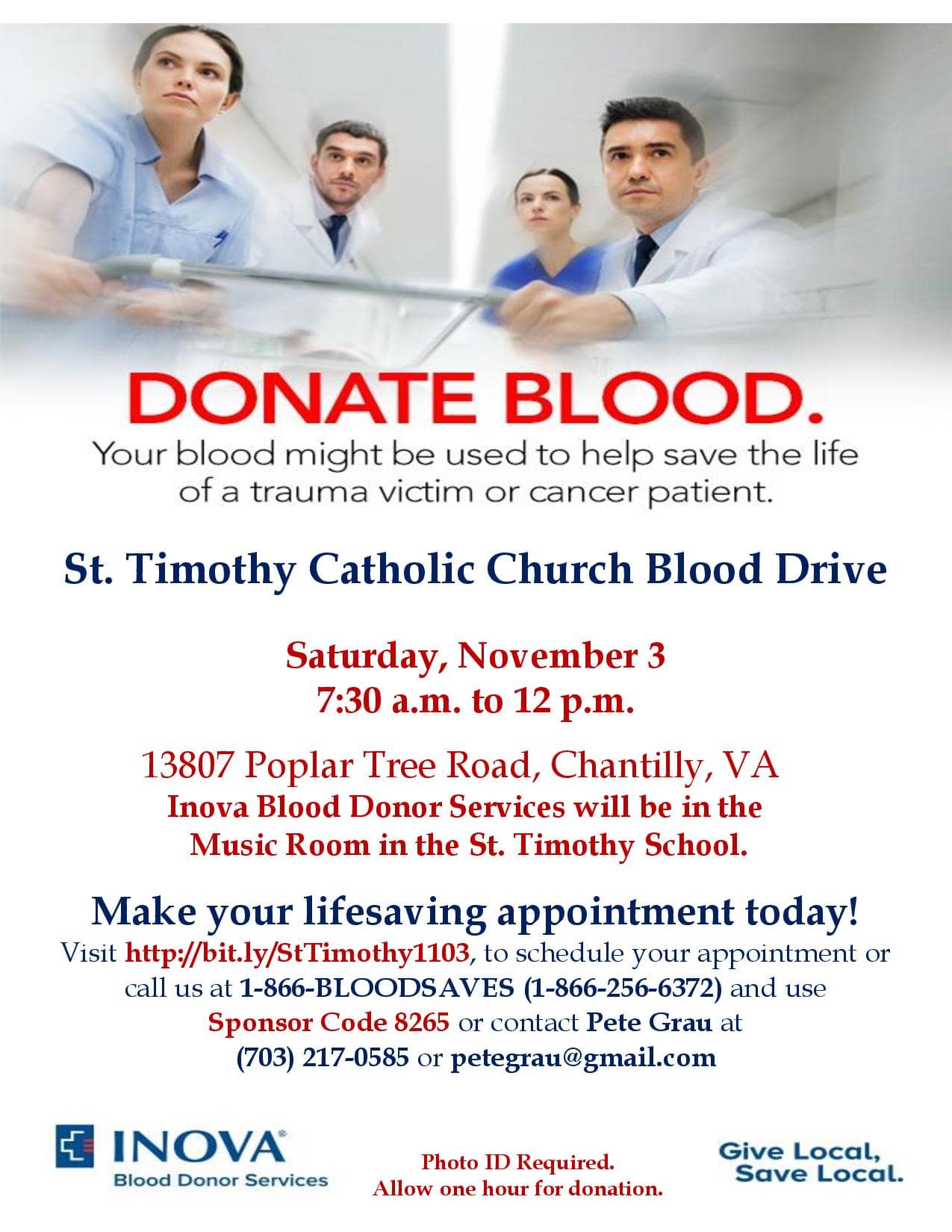 St. Timothy Catholic Church Blood Drive - Inova Blood Donor Services