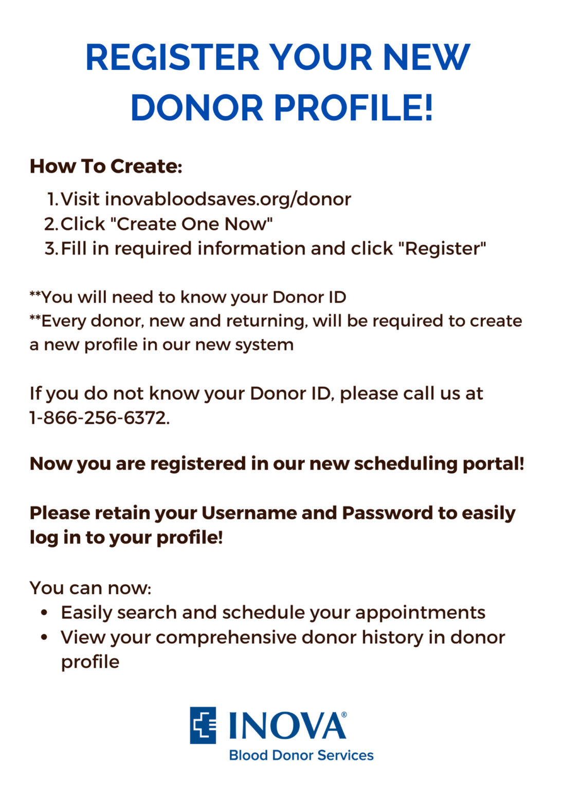 Create Your New Donor Profile! - Inova Blood Donor Services