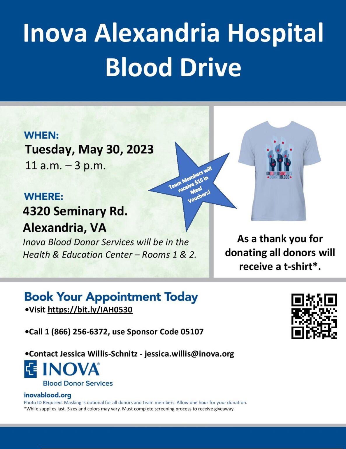 Inova Alexandria Hospital Blood Drive - Inova Blood Donor Services