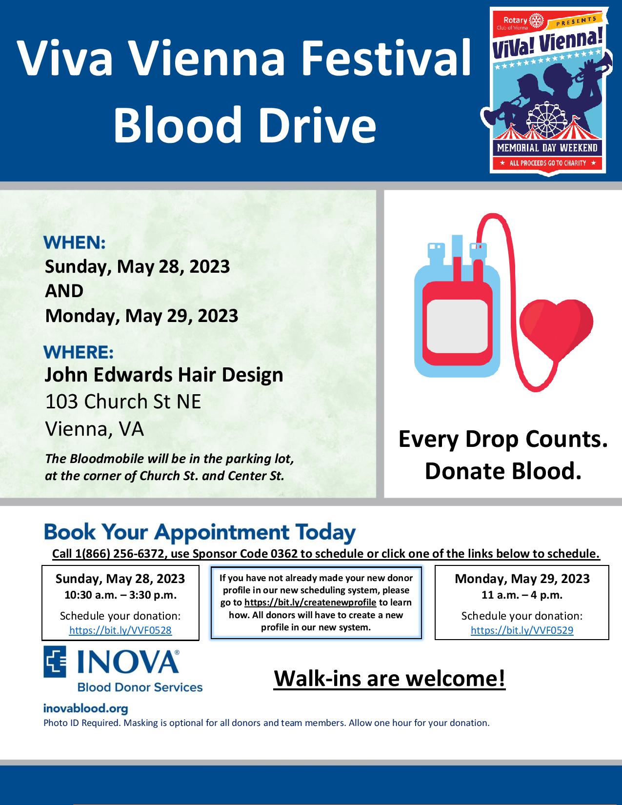 Viva Vienna Blood Drive - Inova Blood Donor Services
